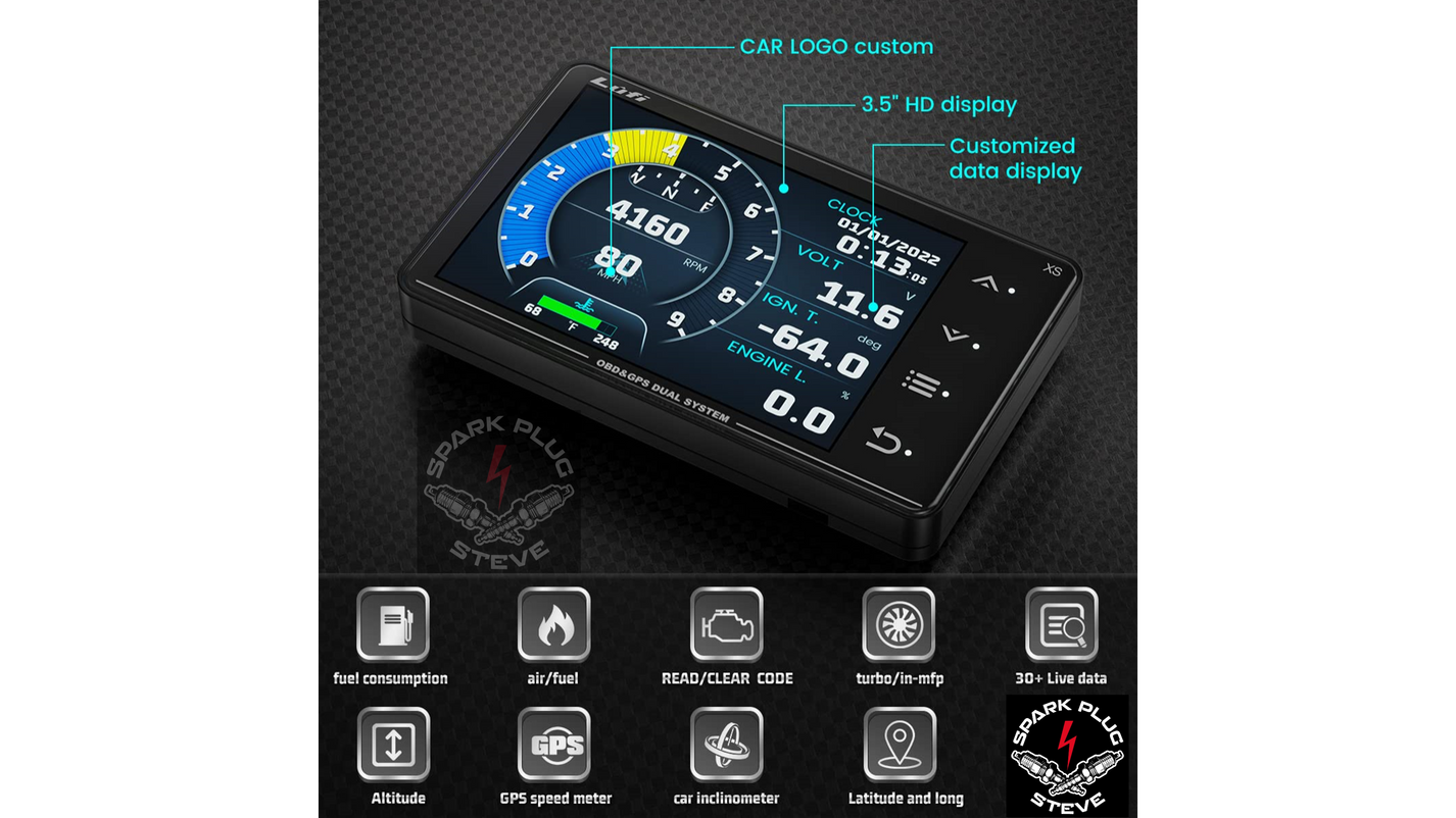 Lufi XS GPS scan gauge/ultra gauge obd2 digital dash display/fault cod ...